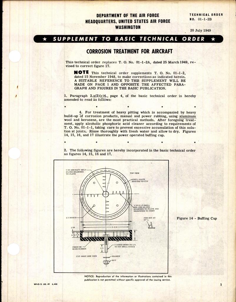 Supplement to Basic Technical Order; Corrosion treatment for Aircraft ...