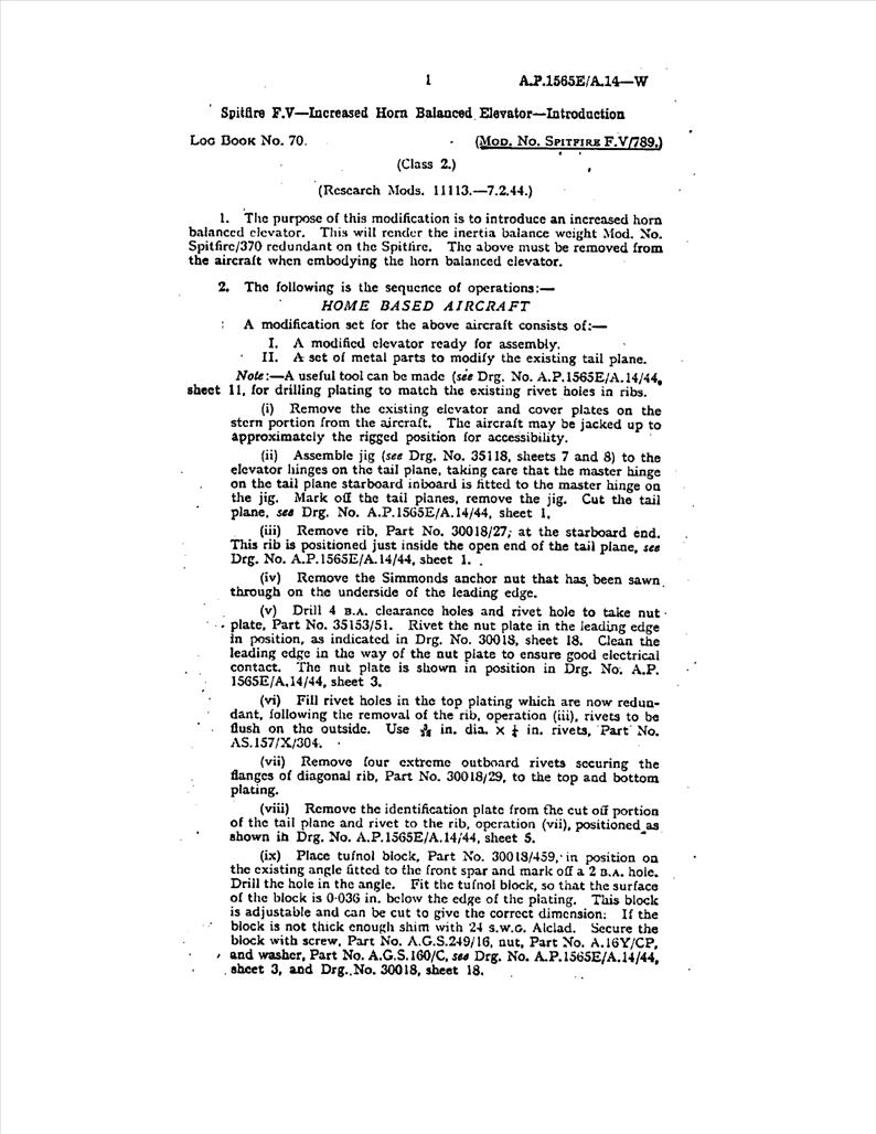 Spitfire F.V Increased Horn Balanced Elevator Introduction - AirCorps ...