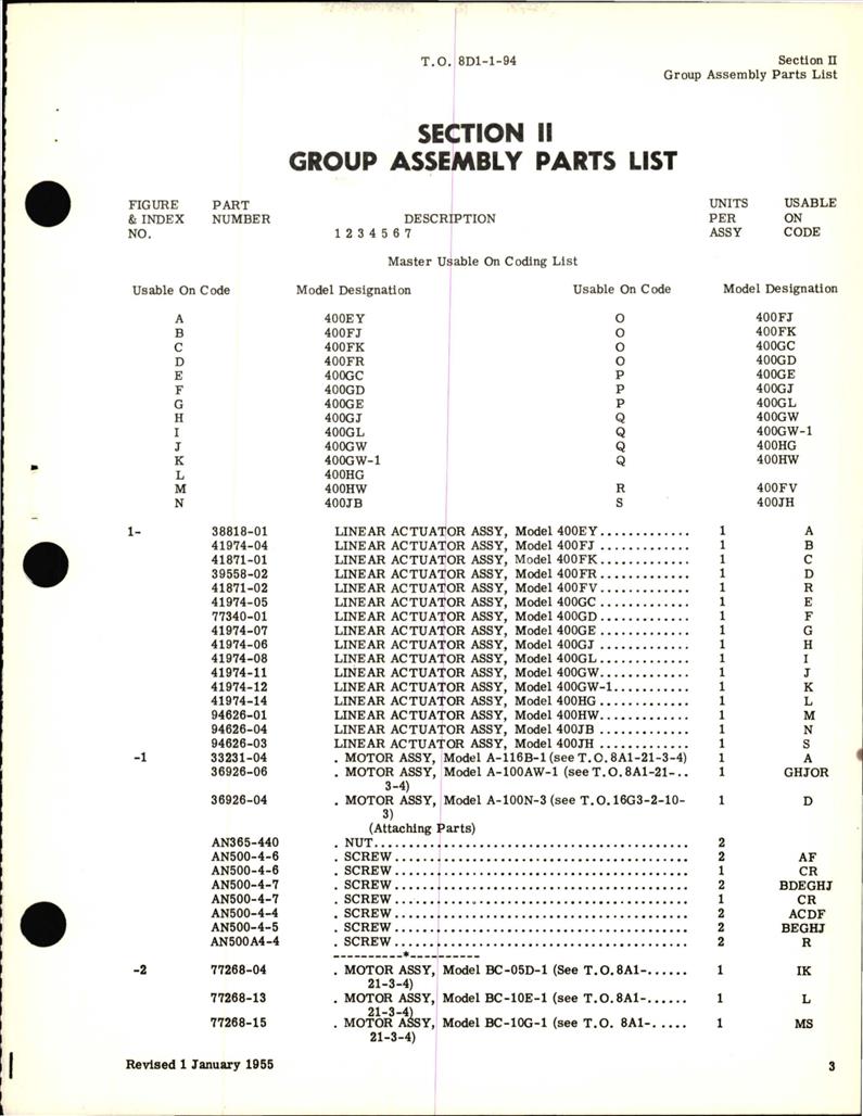 Illustrated Parts Breakdown for Linear Actuator Assembly 400 Series ...