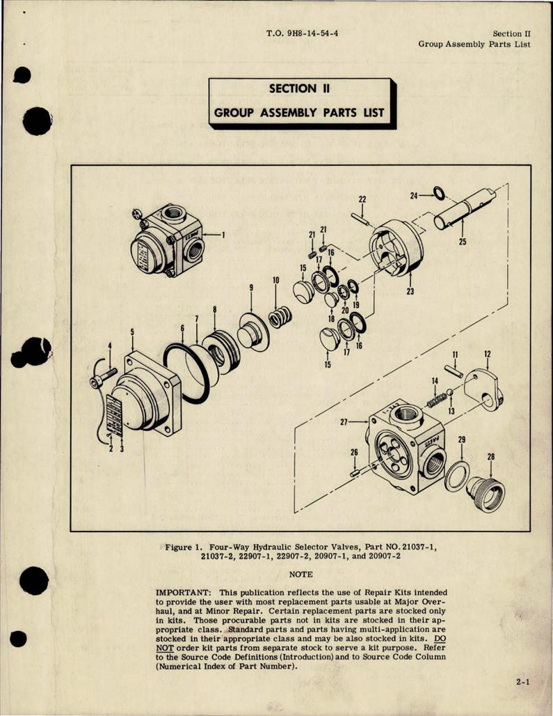 Illustrated Parts Breakdown for Four-Way Hydraulic Selector Valves ...