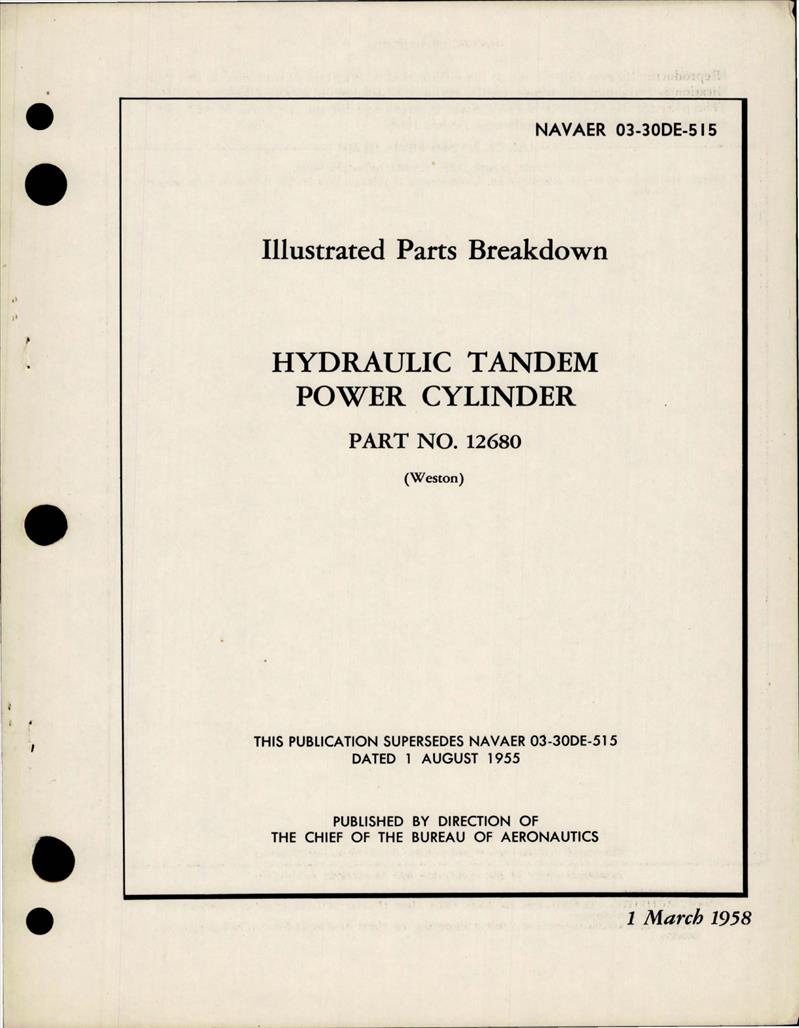 Illustrated Parts Breakdown for Hydraulic Tandem Power Cylinder - Part ...
