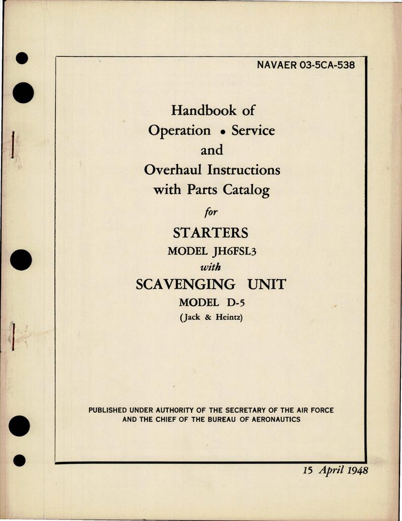 Operation, Service, Overhaul Instructions with Parts for Starters ...