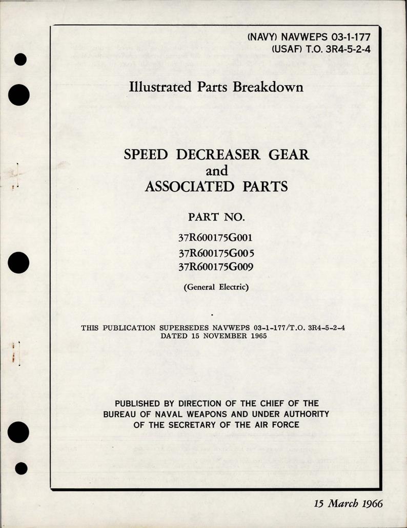 Illustrated Parts Breakdown for Speed Decreaser Gear and Associated ...