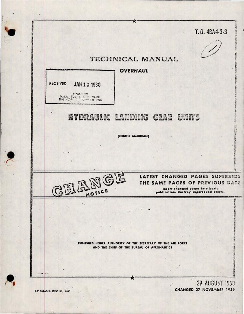 Overhaul Instructions for Hydraulic Landing Gear Units - AirCorps Library