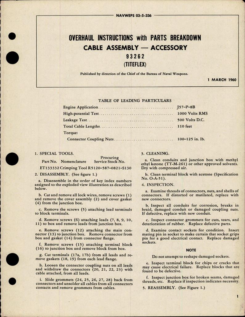 Overhaul Instructions with Parts Breakdown for Cable Assembly ...