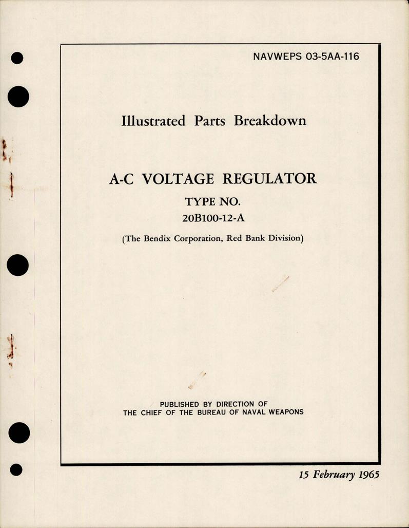 Illustrated Parts Breakdown for AC Voltage Regulator - Type 20B100-12-A ...