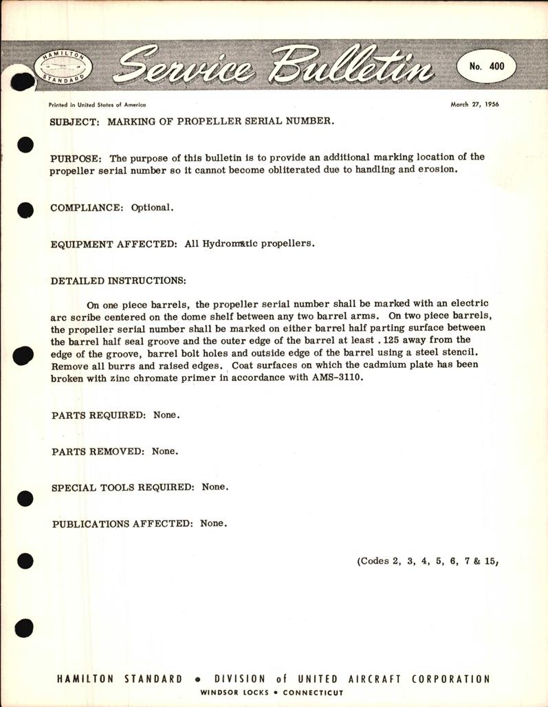 Marking of Propeller Serial Number - AirCorps Library