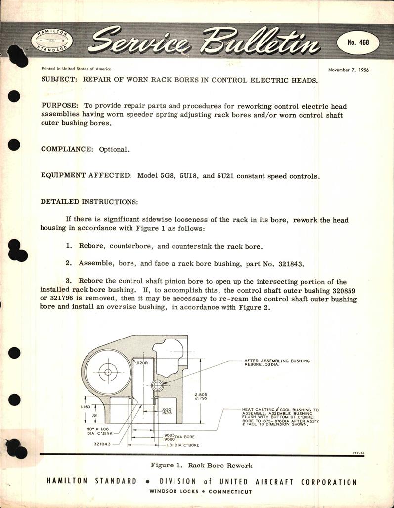 Repair of Worn Rack Bores in Control Electric Heads - AirCorps Library