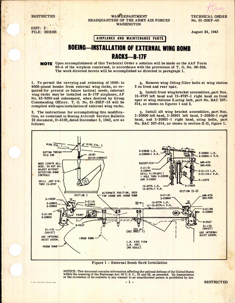 Installation of External Wing Bomb Racks for B-17F - AirCorps Library