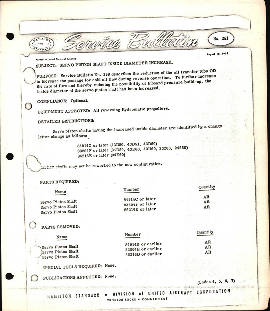 Servo Piston Shaft Scoring Removal - AirCorps Library