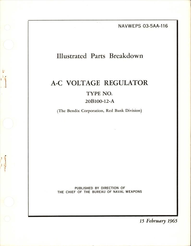 Illustrated Parts Breakdown for A-C Voltage Regulator - Type 20B100-12 ...