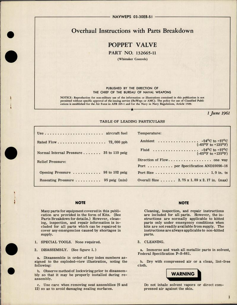 Overhaul Instructions with Parts Breakdown for Poppet Valve - Part ...