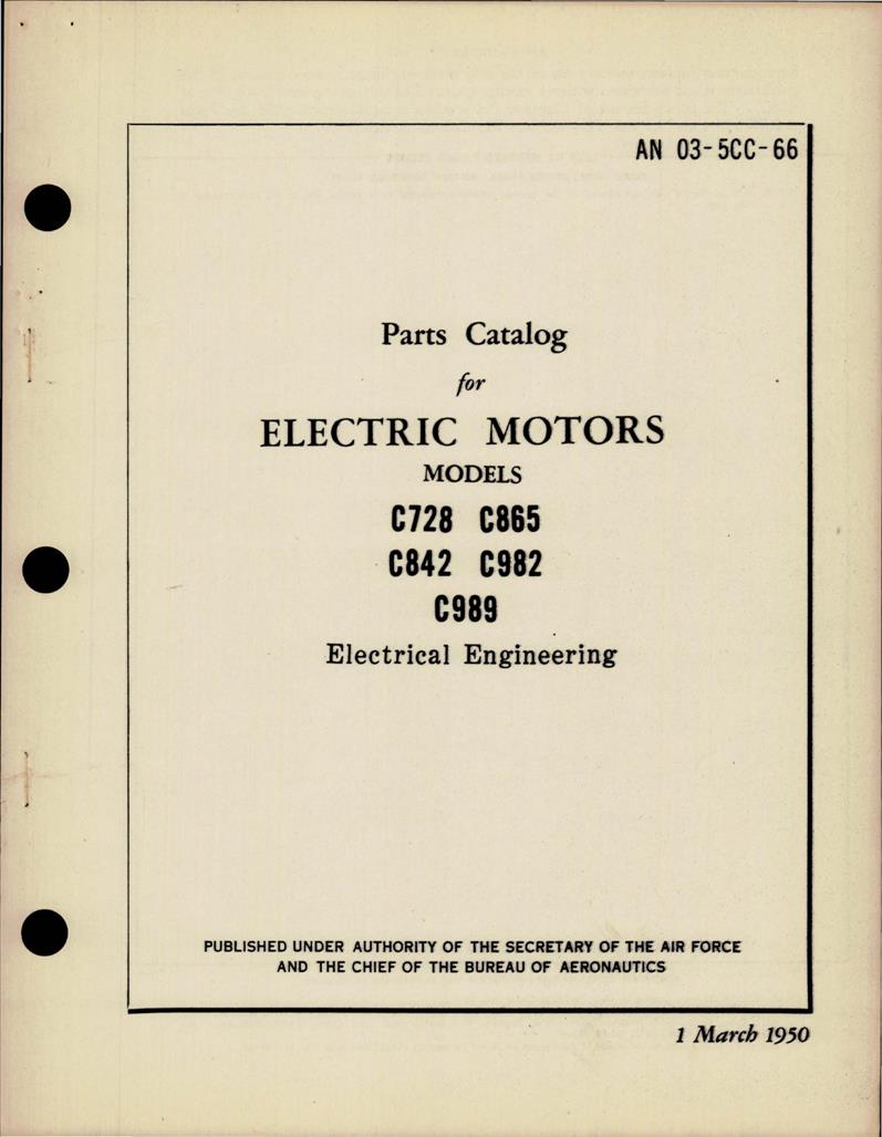 Parts Catalog for Electric Motors [aprilmotfwam11] - AirCorps Library