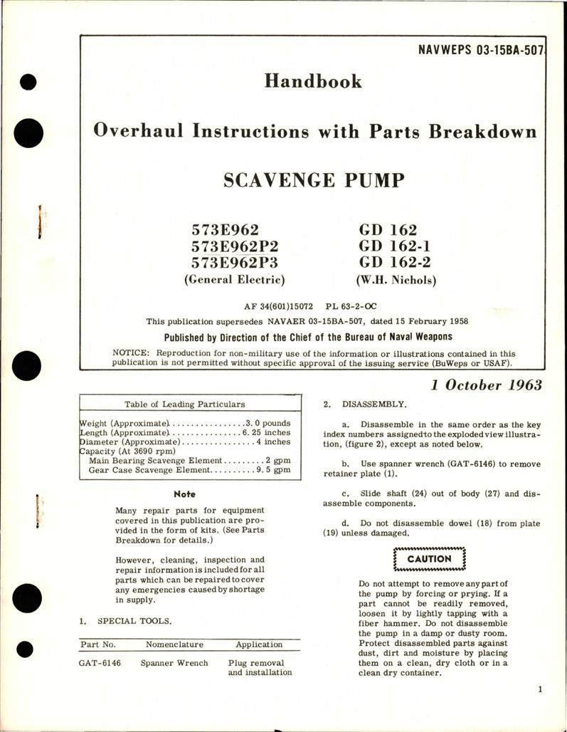Overhaul Instructions with Parts Breakdown for Scavenge Pump ...