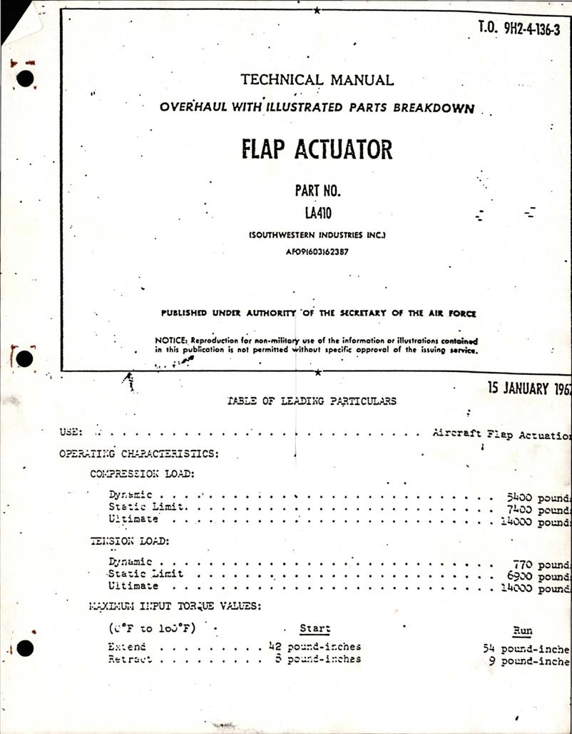 Overhaul with Illustrated Parts Breakdown for Flap Actuator - Part ...