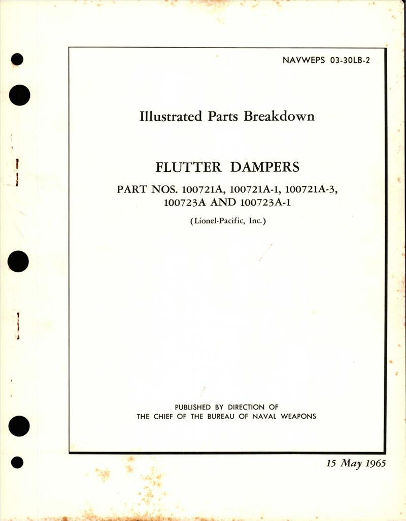 Illustrated Parts Breakdown for Flutter Dampers - Parts 100721A ...