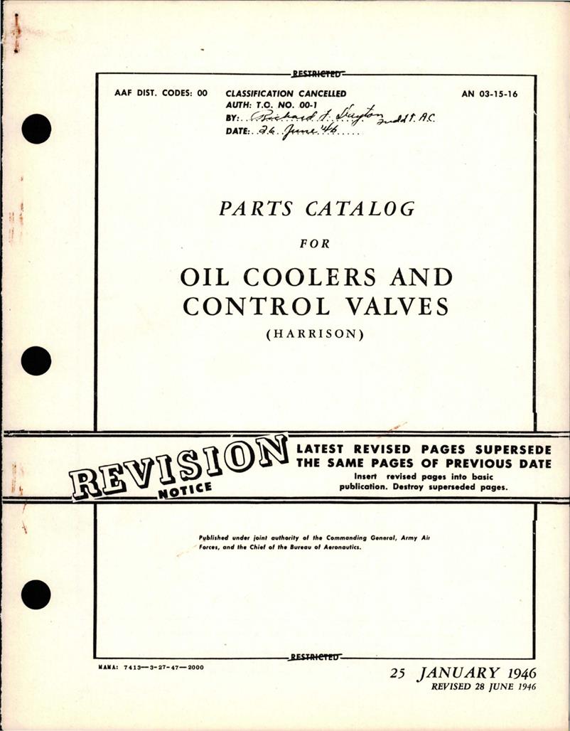Parts Catalog for Oil Coolers & Control Valves - AirCorps Library
