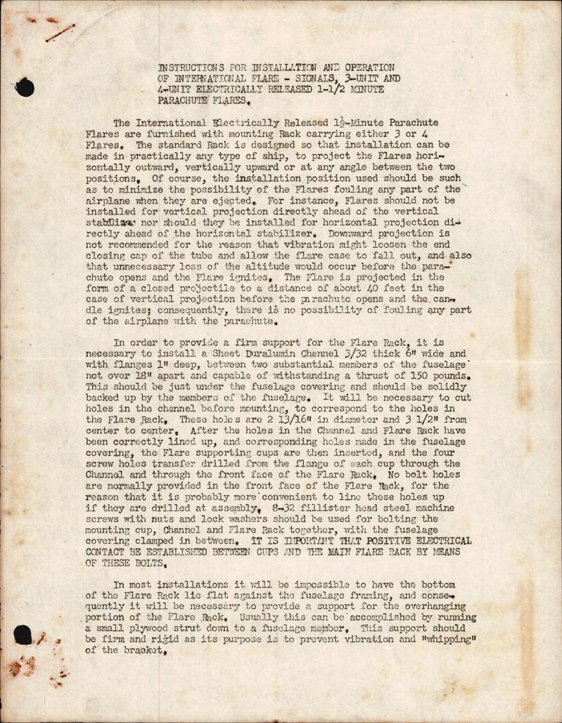 Instructions for Install and Operation of International Flare Signals ...