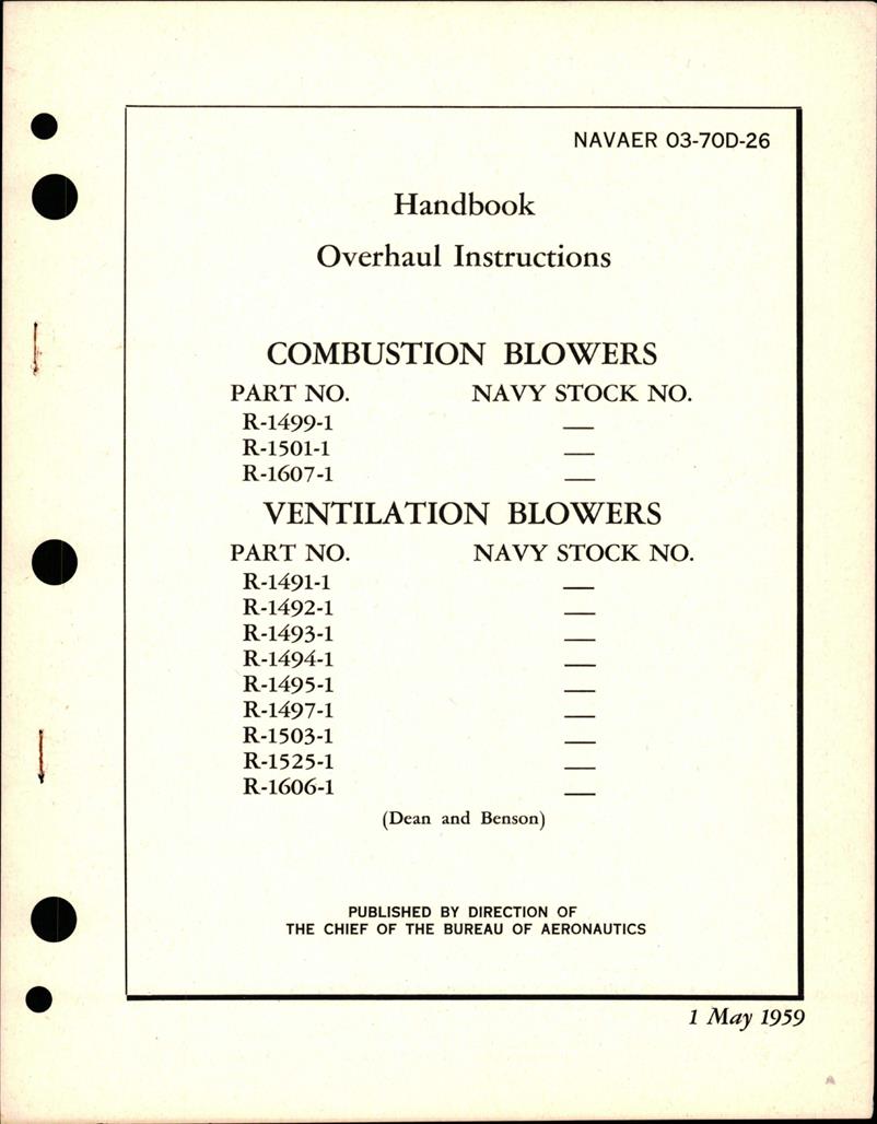 Overhaul Instructions for Combustion and Ventilation Blowers - AirCorps ...