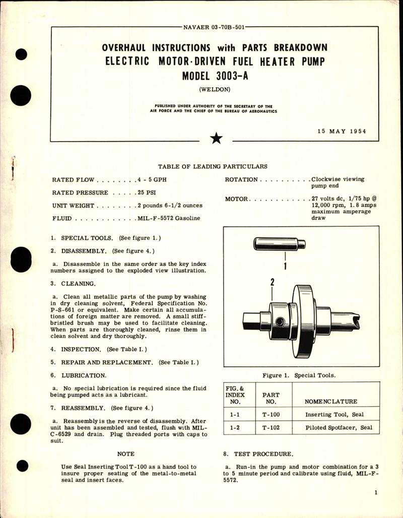 Overhaul Instructions with Parts Breakdown for Electric Motor-Driven ...