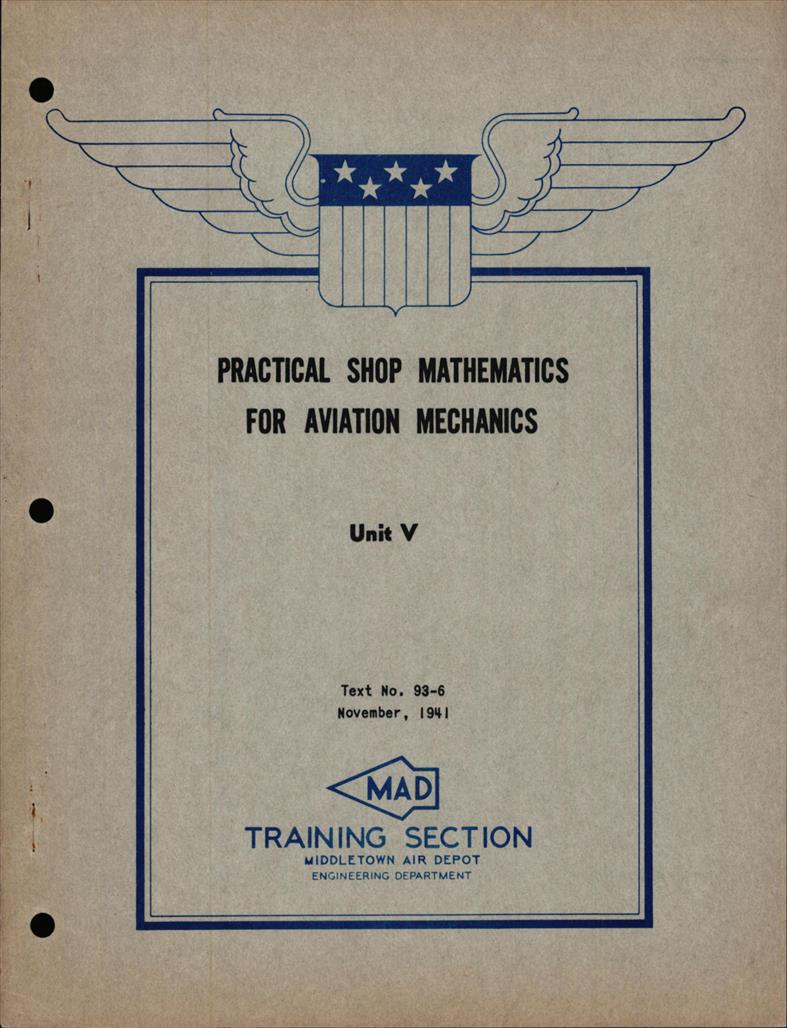 Practical Shop Mathematics for Aviation Mechanics Unit V - AirCorps Library