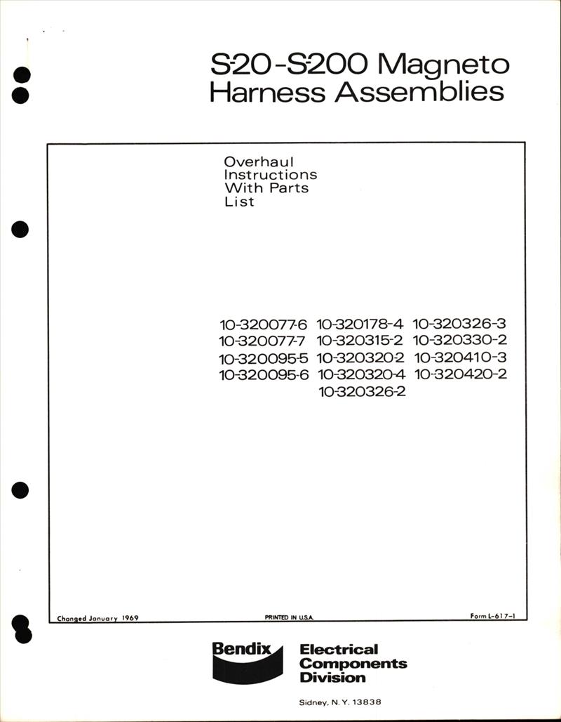 Overhaul Instructions with Parts List for S-20 and S-200 Magneto ...
