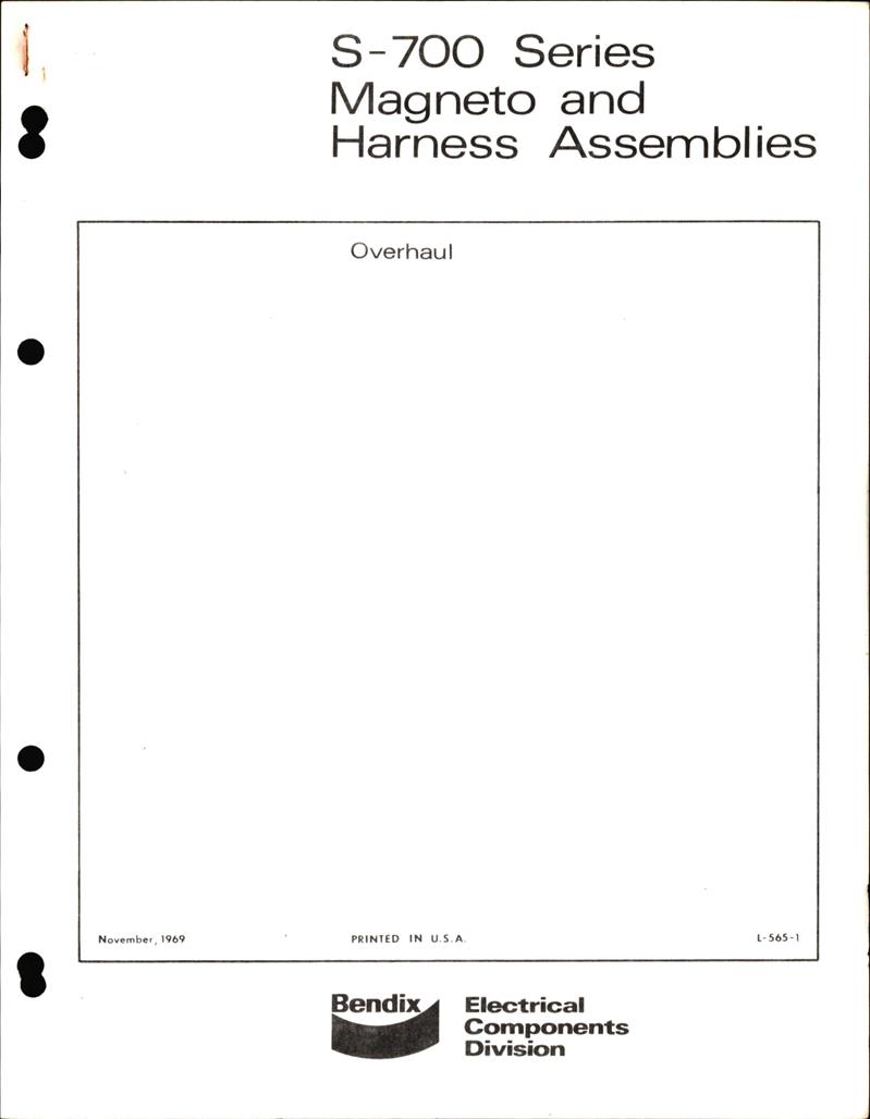 Overhaul Instructions for S-700 Series Magneto and Harness Assemblies ...