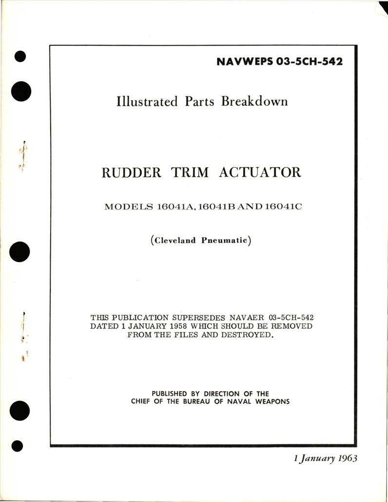 Illustrated Parts Breakdown for Rudder Trim Actuator - Models 16041A, 41B, 41C - AirCorps Library