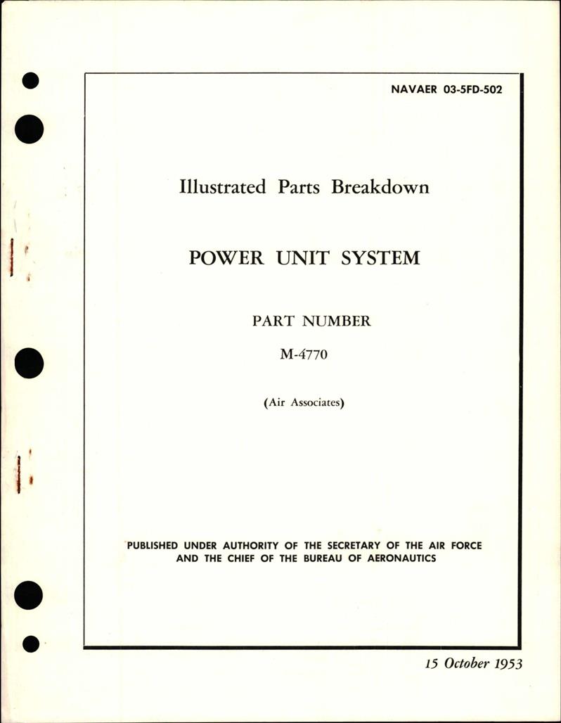 Illustrated Parts Breakdown for Power Unit System - Part M-4770 ...