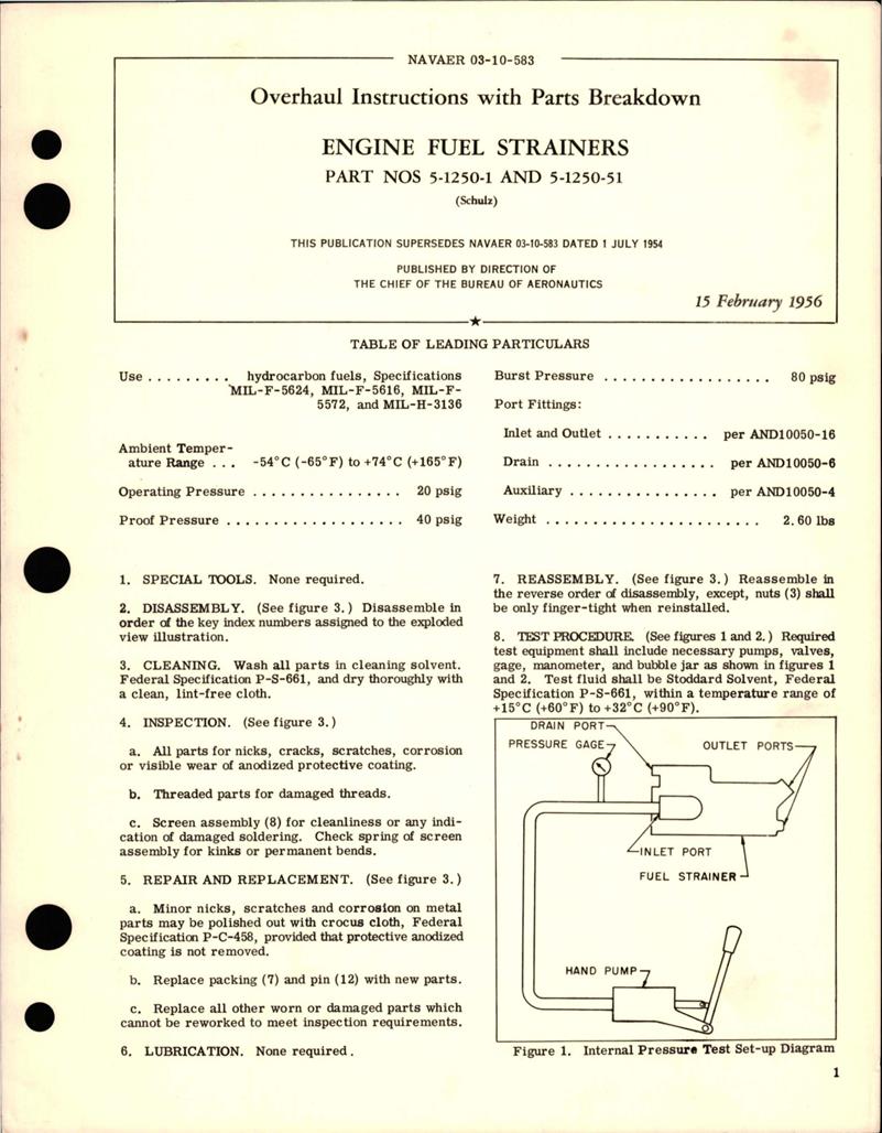 Overhaul Instructions with Parts Breakdown for Engine Fuel Strainers ...