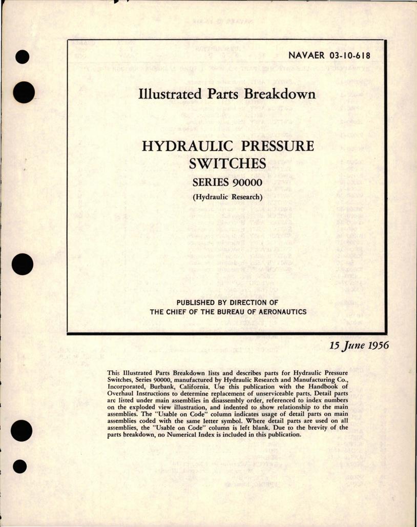 Illustrated Parts Breakdown for Hydraulic Pressure Switches - Series ...