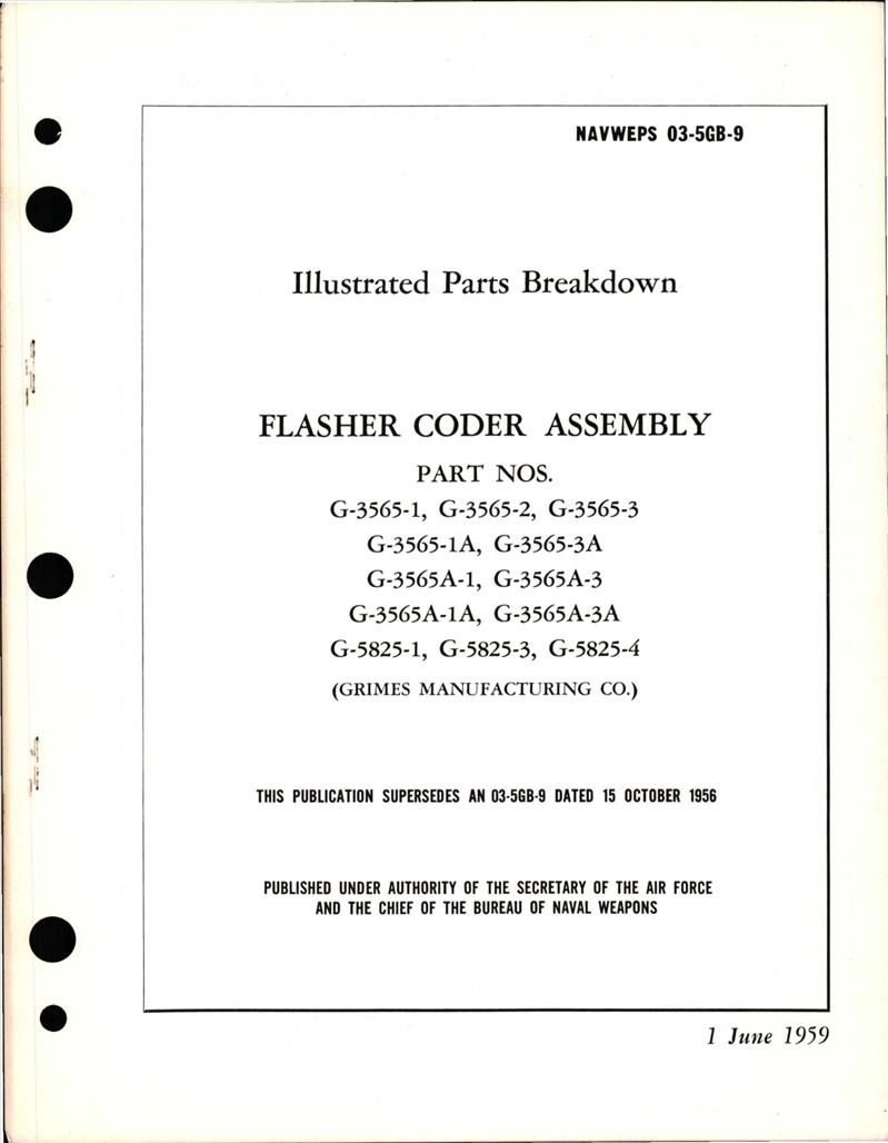 Illustrated Parts Breadown for Flasher Coder Assembly - AirCorps Library