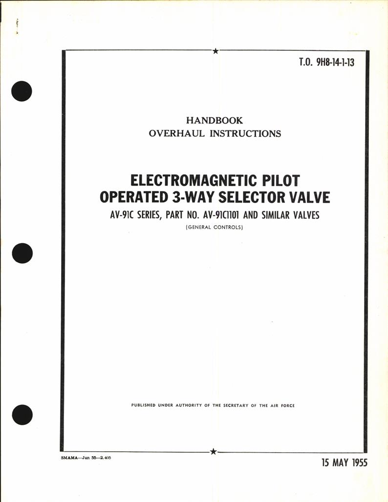 Handbook of Overhaul Instructions for Electromagnetic Pilot Operated 3 ...
