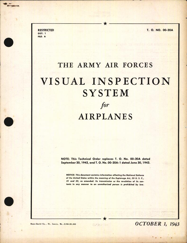 The Army Air Forces Visual Inspection System for Airplanes - AirCorps ...