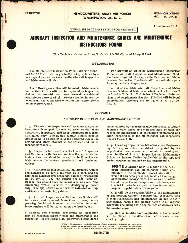 Aircraft Inspection and Maintenance Guides and Maintenance Instruction ...