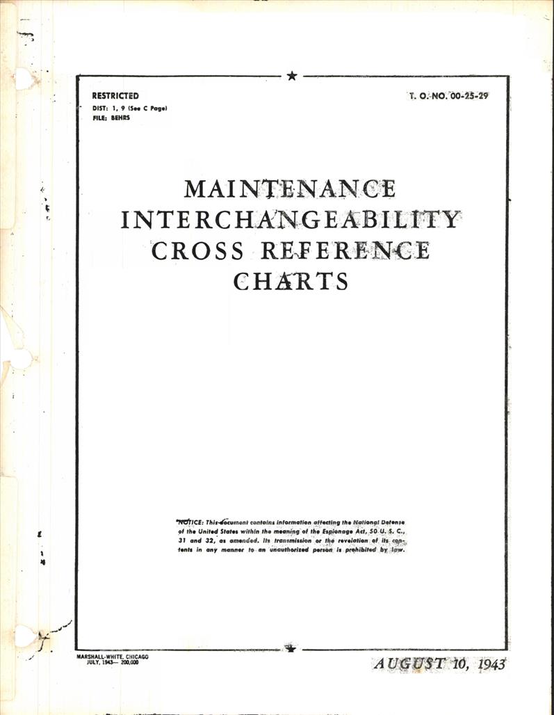 Maintenance Interchangeability Cross Reference Charts - AirCorps Library