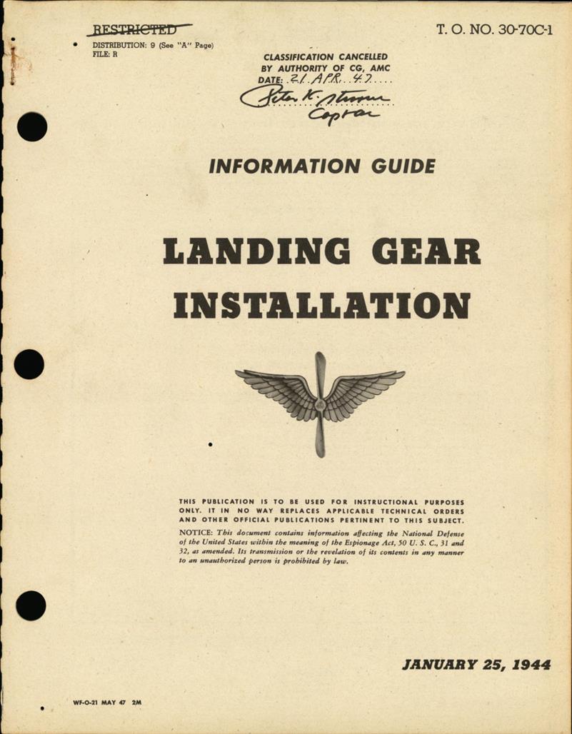 Information Guide for Landing Gear Installation - AirCorps Library