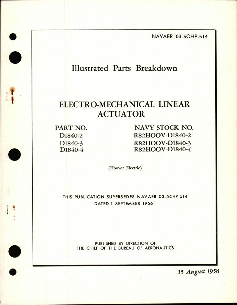 Illustrated Parts Breakdown for Electro-Mechanical Linear Actuator ...