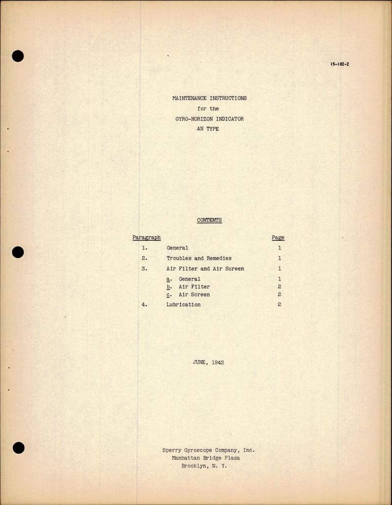 Maintenance Instructions for Gyro-Horizon Indicator AN Type - AirCorps ...