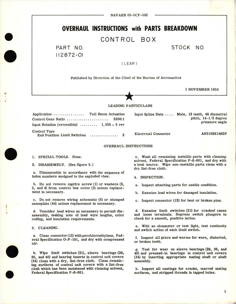Overhaul Instructions with Parts Breakdown for Control Box - Part ...