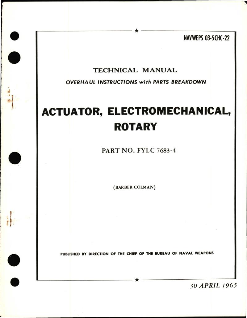 Overhaul Instructions with Parts Breakdown for Electromechanical Rotary ...