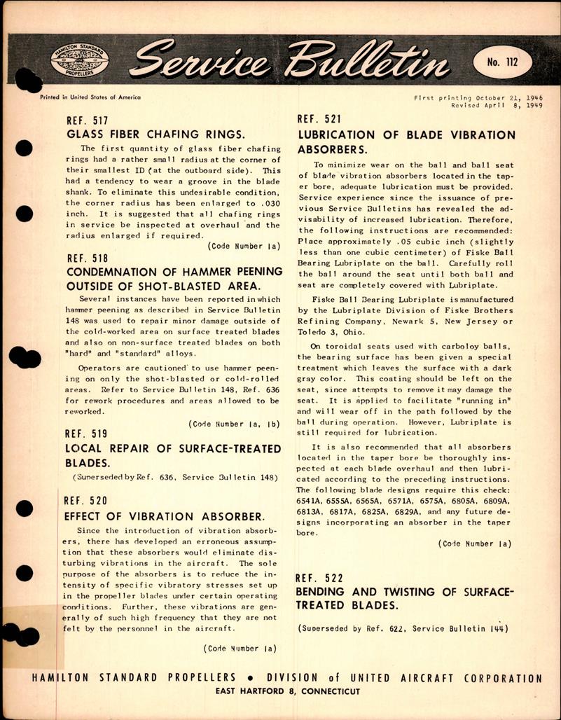 Glass Fiber Chafing Rings, Ref 517 - AirCorps Library