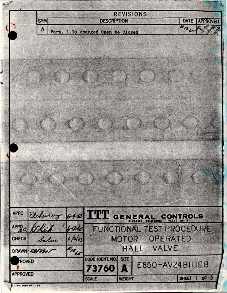Functional Test Procedure for Motor Operated Ball Valve - AirCorps Library