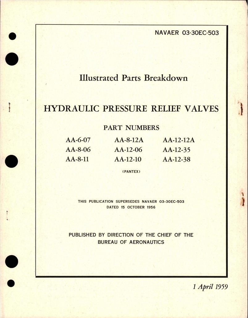 Illustrated Parts Breakdown for Hydraulic Pressure Relief Valves - AirCorps Library