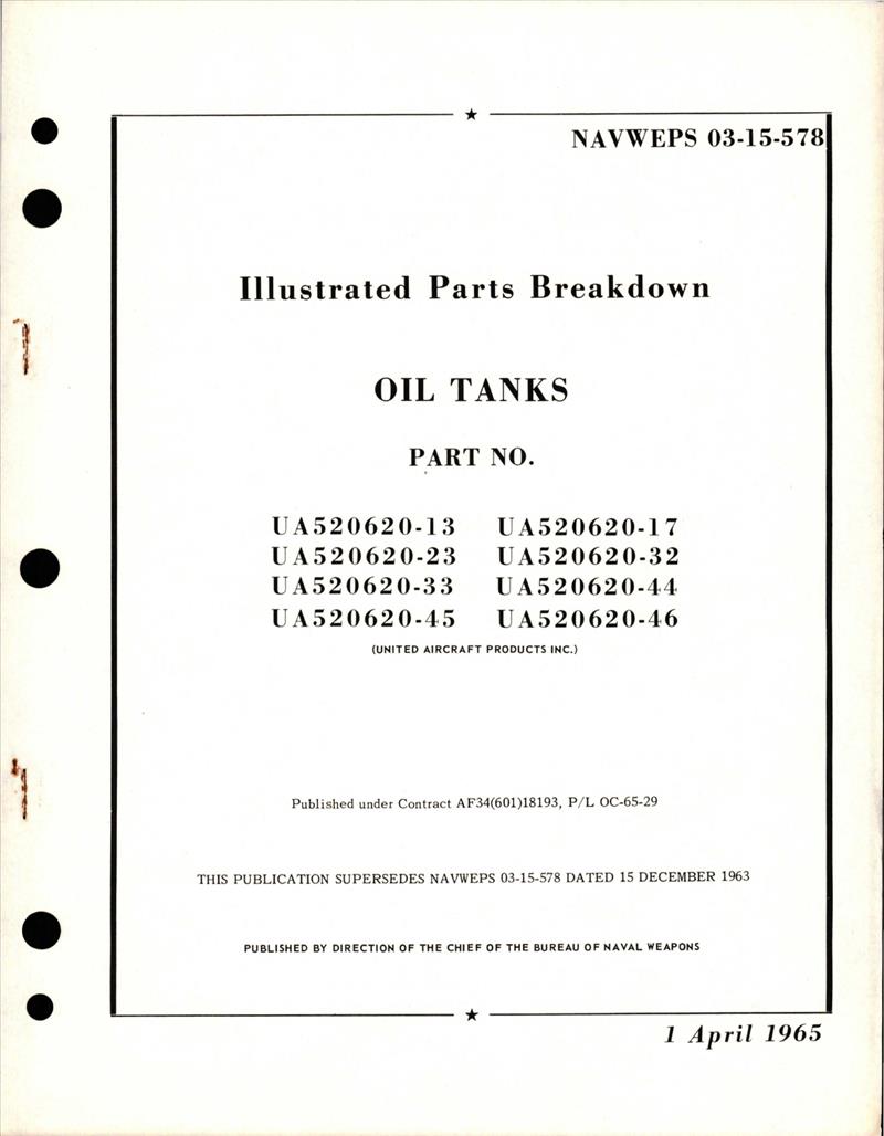 Illustrated Parts Breakdown for Oil Tanks - AirCorps Library