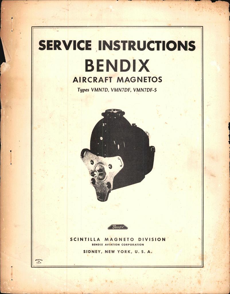 Service Instructions for Bendix Magnetos Types VMN7D, VMN7DF, and ...