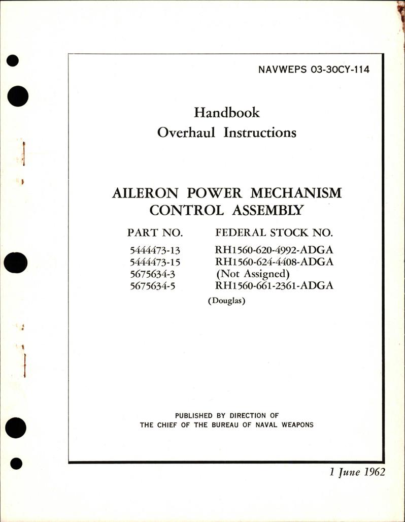 Overhaul Instructions for Aileron Power Mechanism Control Assembly ...