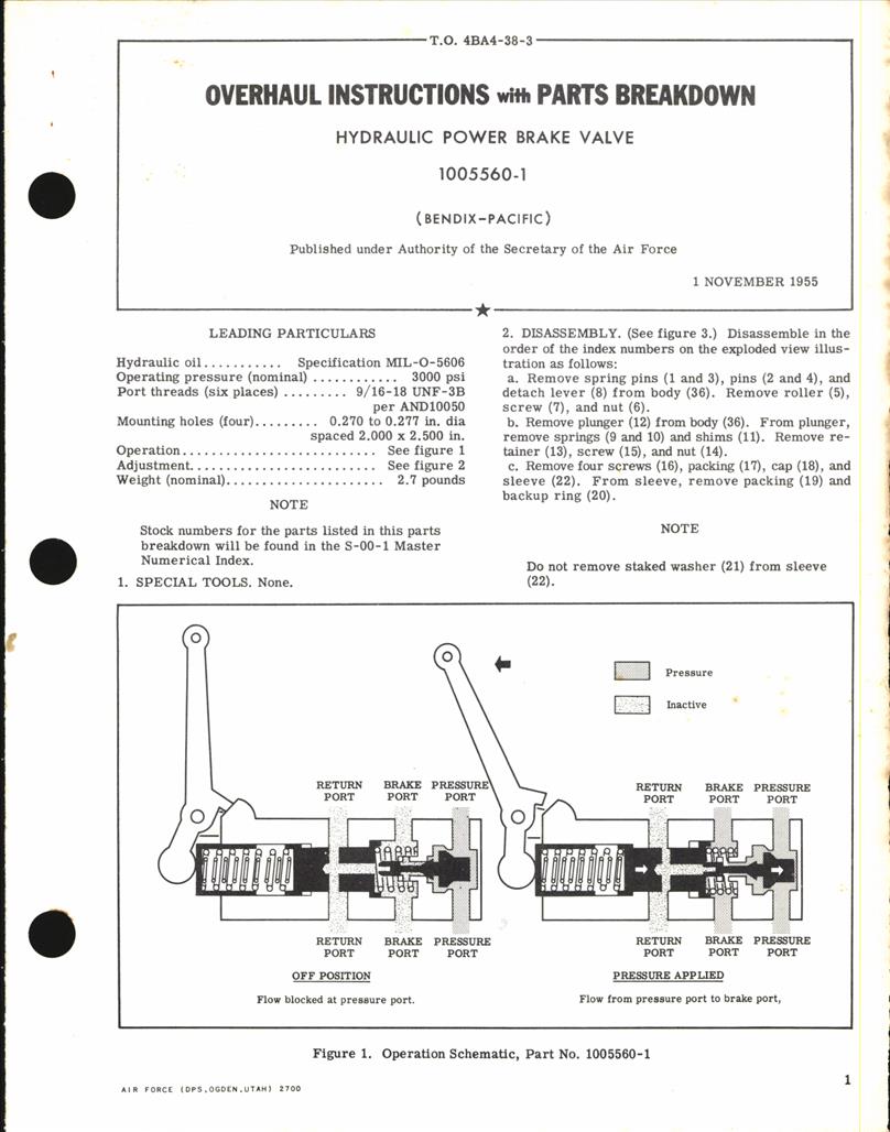 Overhaul Instructions with Parts Breakdown for Hydraulic Power Brake Valve - AirCorps Library