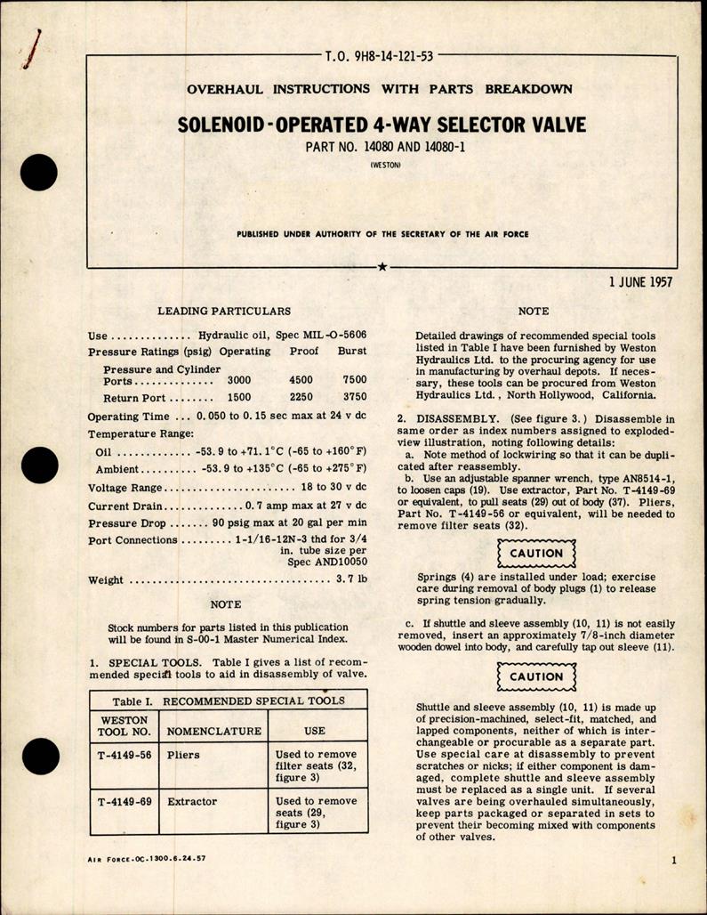 Overhaul Instructions with Parts Breakdown for Solenoid Operated 4-Way ...