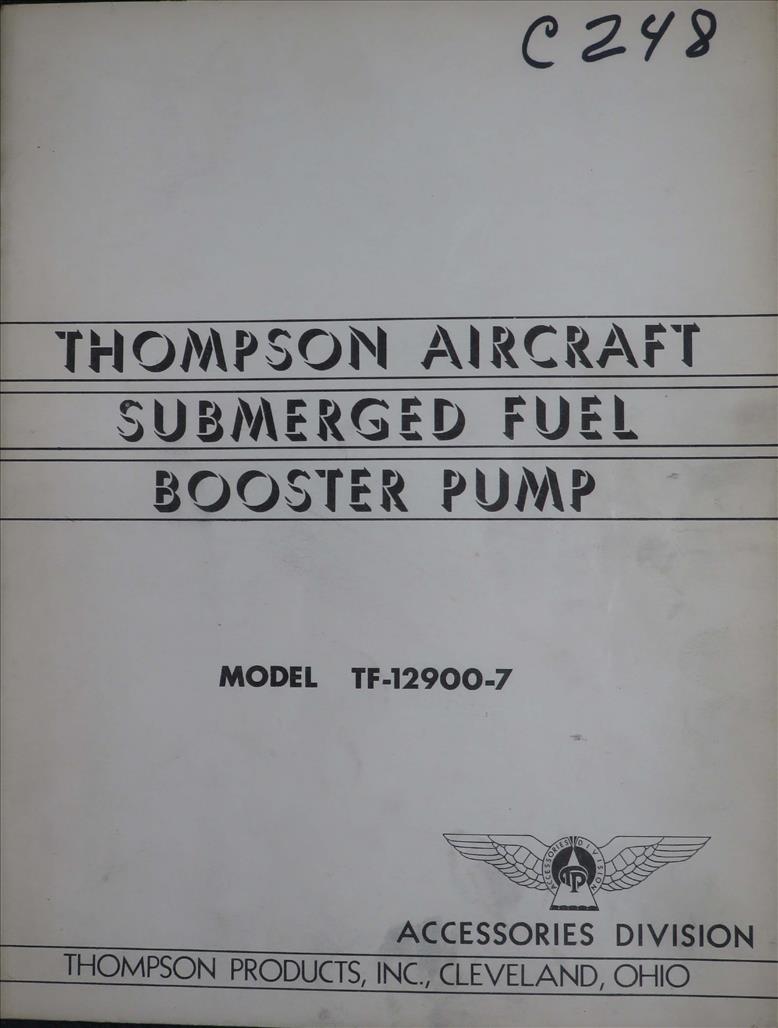 Thompson Aircraft Submerged Fuel Booster Pump - Model TF-12900-7 ...
